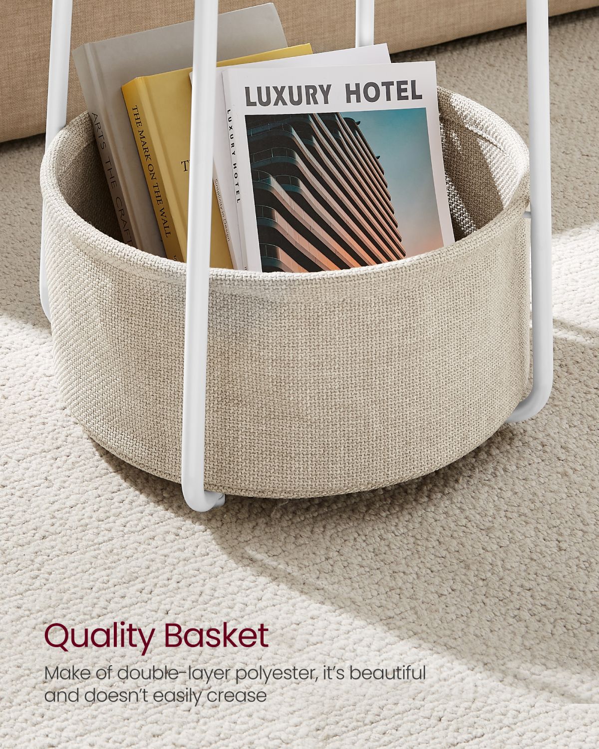 Round Side Table With Storage Basket For Sale Wholesale Furniture